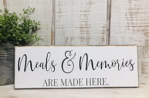 Amazon.com: Rustic Wood Plaque Sign Farmhouse Kitchen Signs - Meals And ...