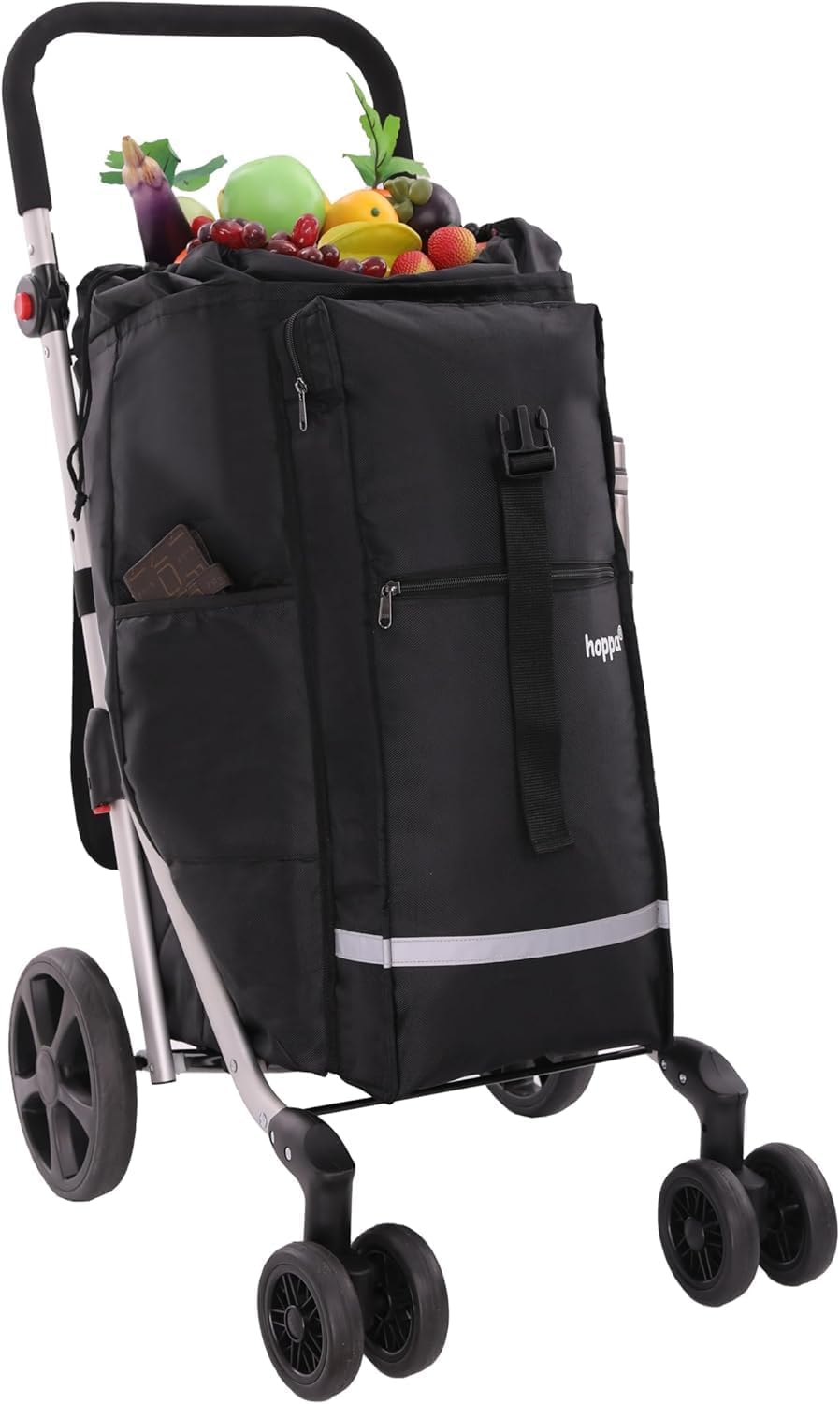 Hoppa Shopping Trolley on Wheels 74L Foldable 4 Wheel Shopping Bags ...