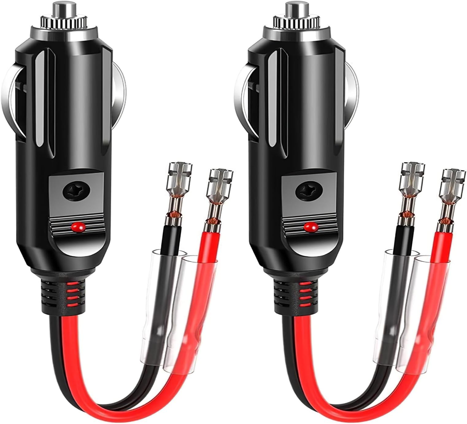 2 Pack Car Cigarette Lighter Male Plug 12V/24V Female Socket Extension ...