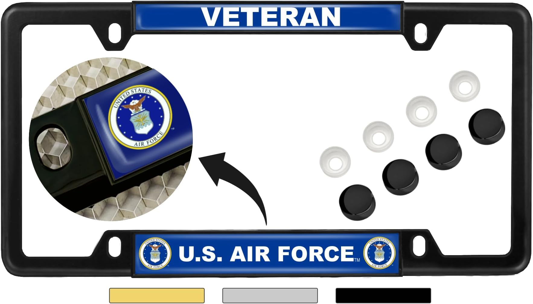 Amazon.com: 2pcs fit for Veteran Air Force License Plate Frames,Newest ...
