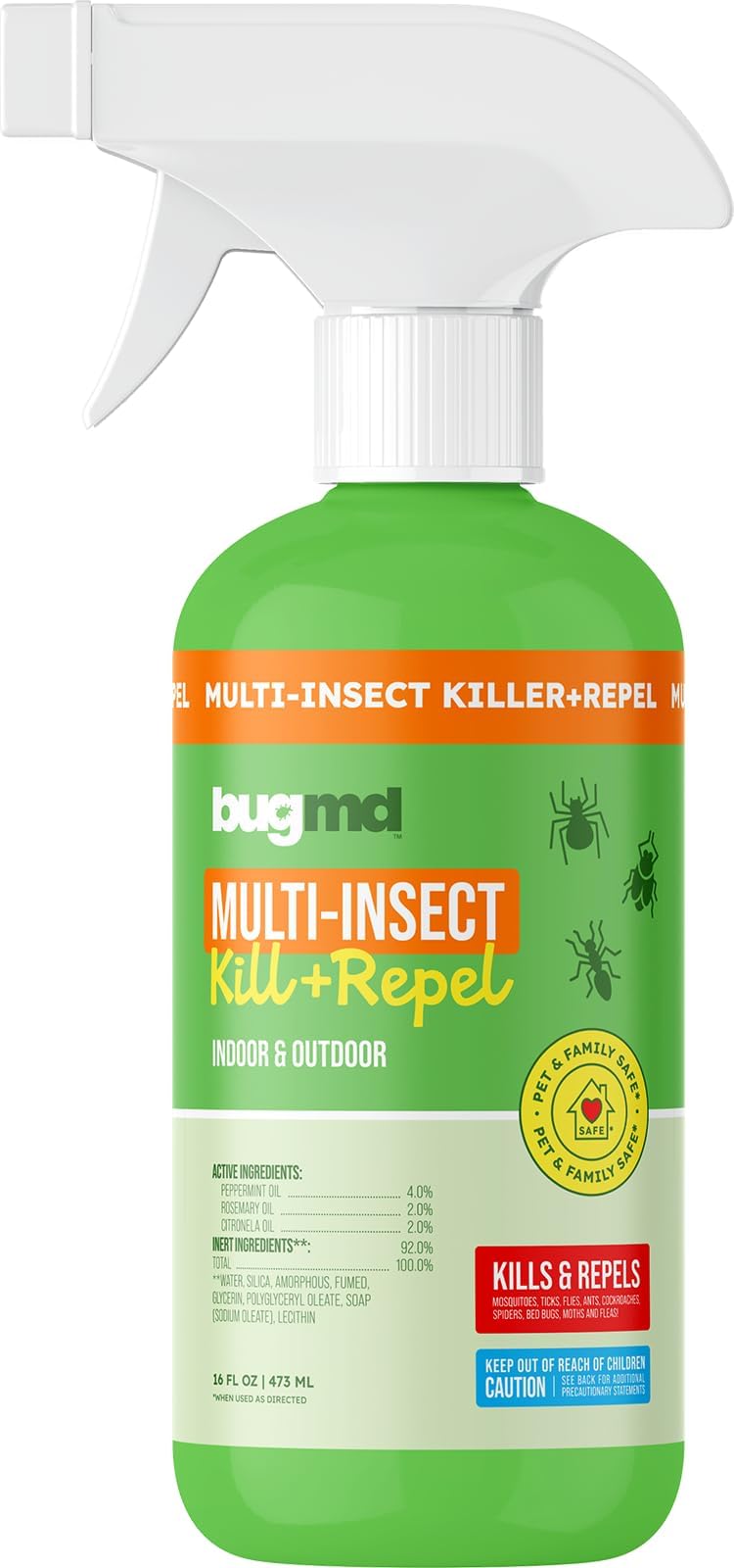 Amazon.com: BugMD Multi-Insect Kill and Repel Spray, Indoor and Outdoor ...