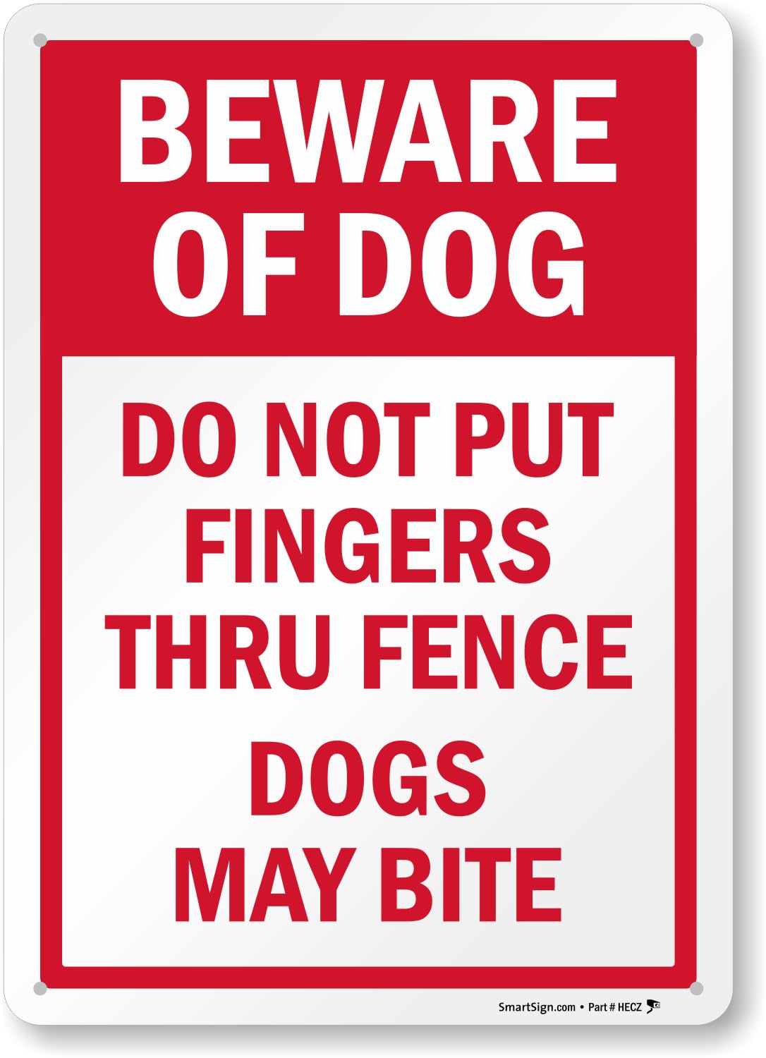 Amazon.com: SmartSign 14 x 10 inch “Beware Of Dog - Do Not Put Fingers ...