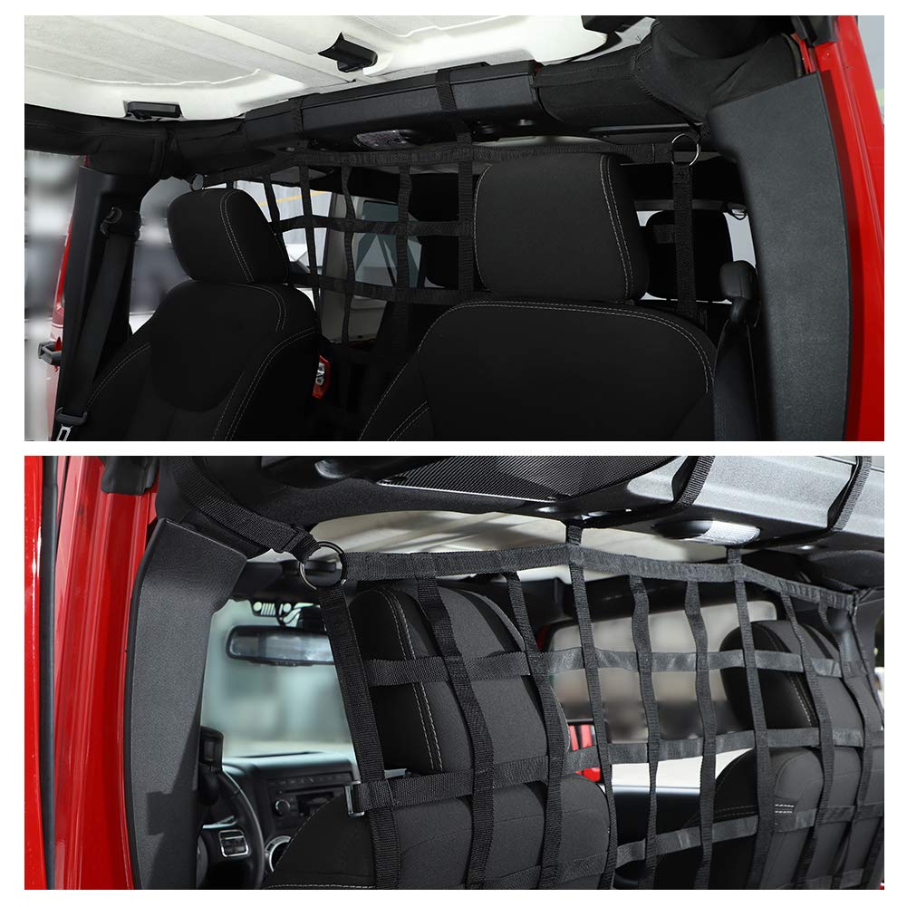 Snapklik.com : JeCar For Jeep Wrangler Cargo Net Back Seat Divider Net ...