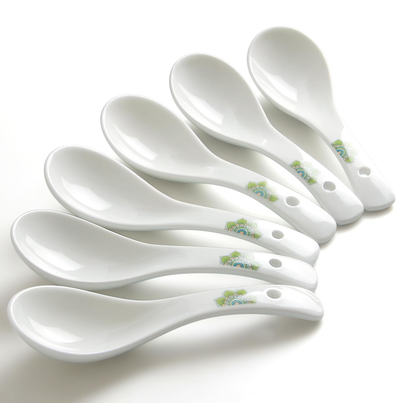 Amazon.com: AYFDISHS Soup Spoons,5.5" Asian Soup Spoons Set of 6 ...