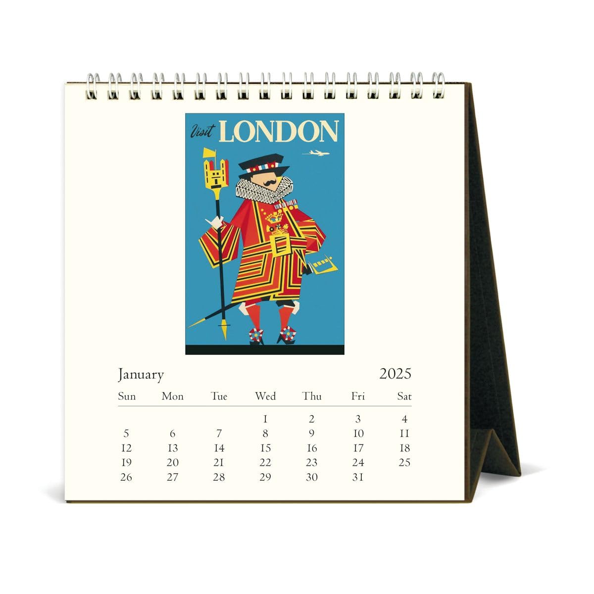 Snapklik.com : 2025 Vintage London Easel Desk Calendar, 12 Month Page-A ...