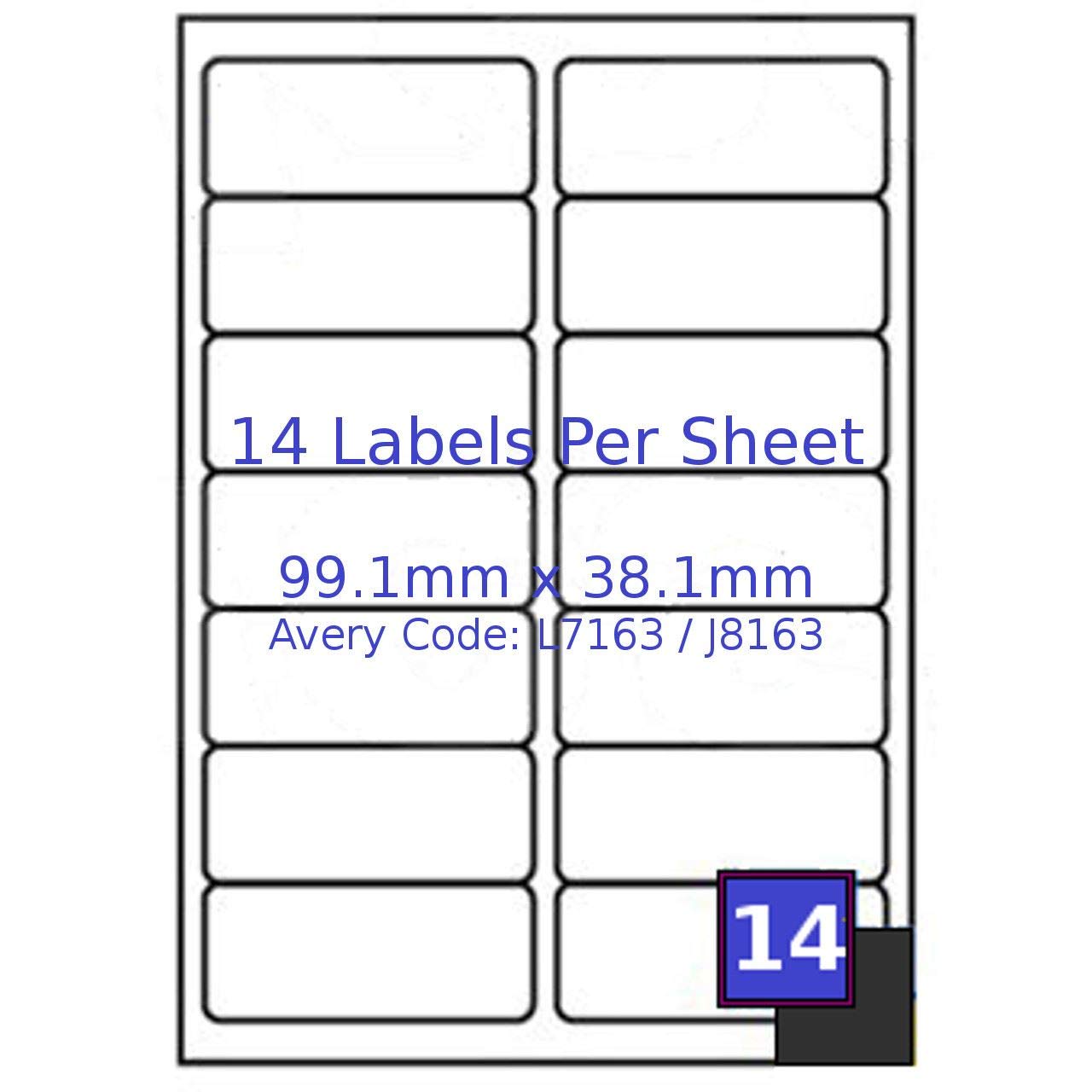 100x 14 Labels Per Sheet AD14 A4 Address Labels Sticky Peel Out Paper ...