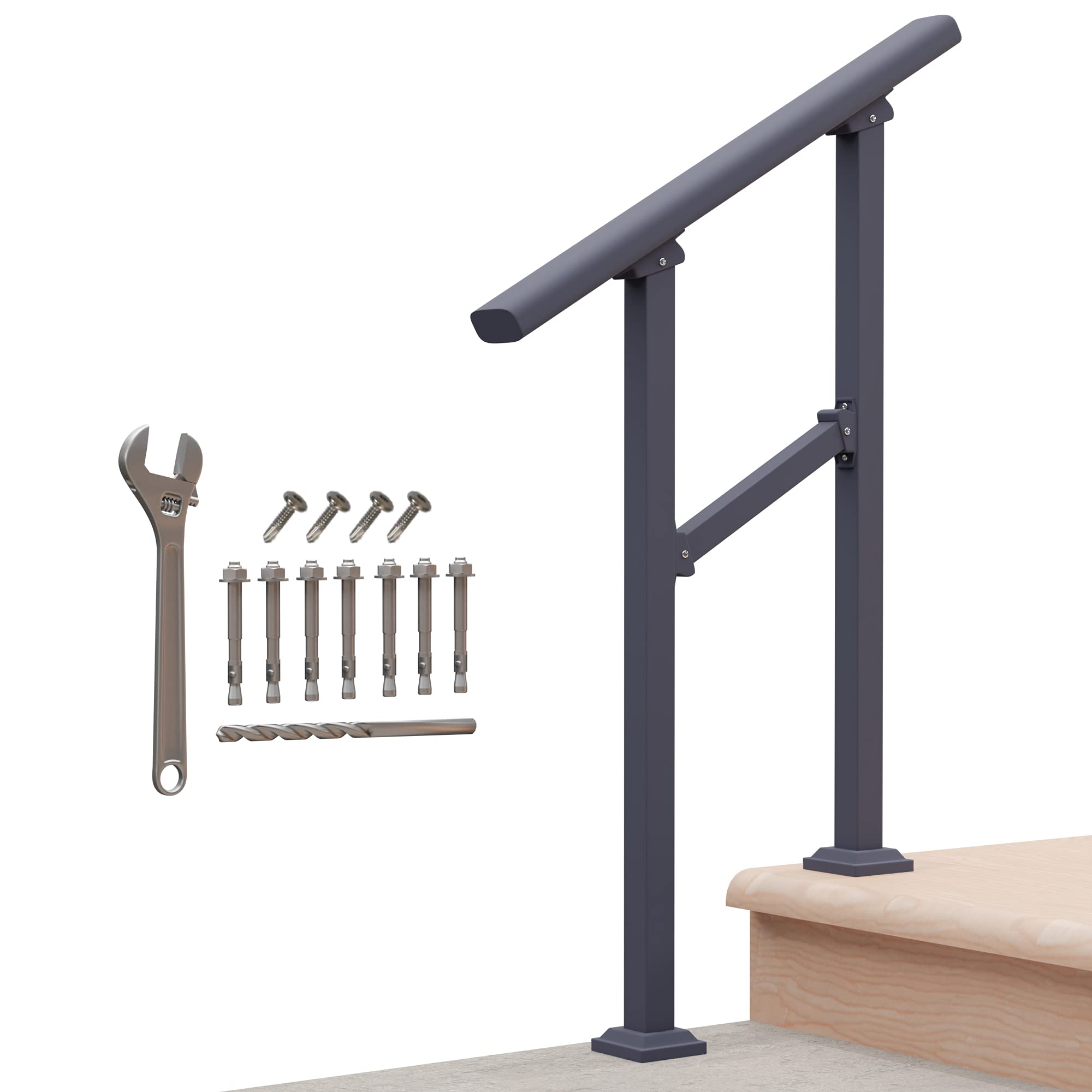 Buy CHR 2 Steps Outdoor Hand Rails For Steps Black Wrought Iron buy-chr-2-steps-outdoor-hand-rails-for-steps-black-wrought-iron