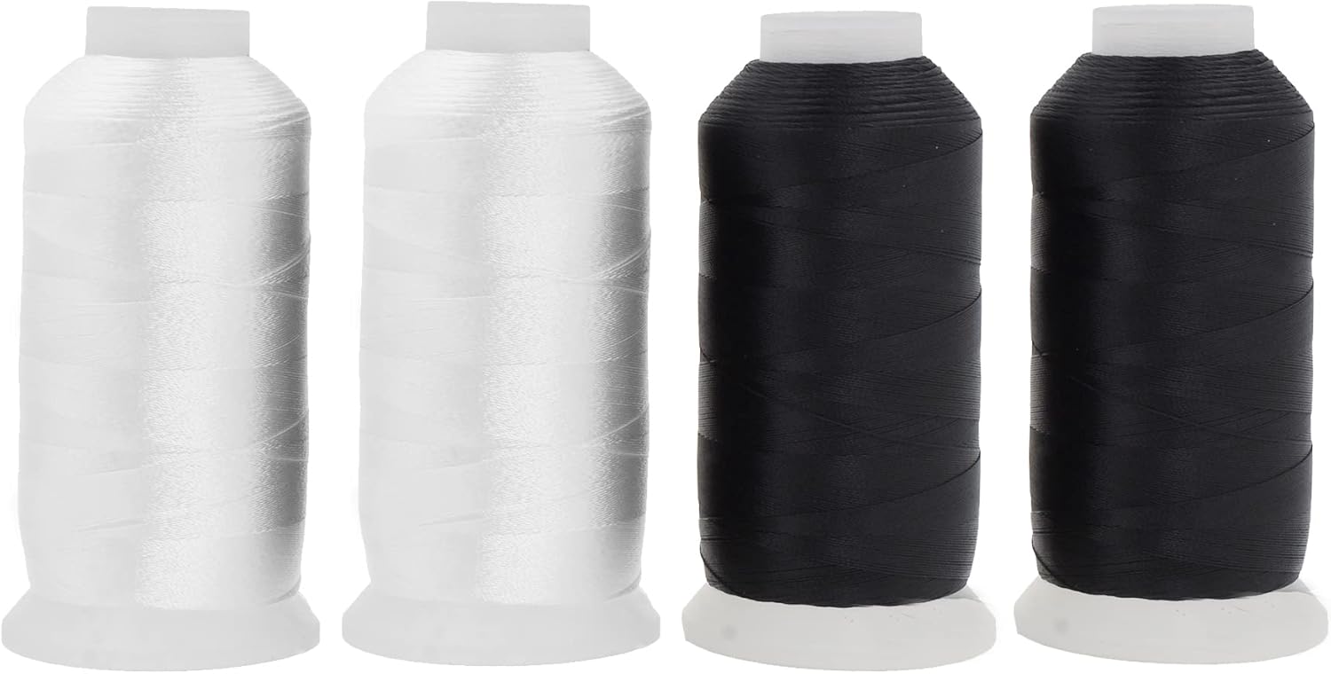Amazon.com: Mandala Crafts Black and White Heavy Duty Thread - 6000 Yds ...