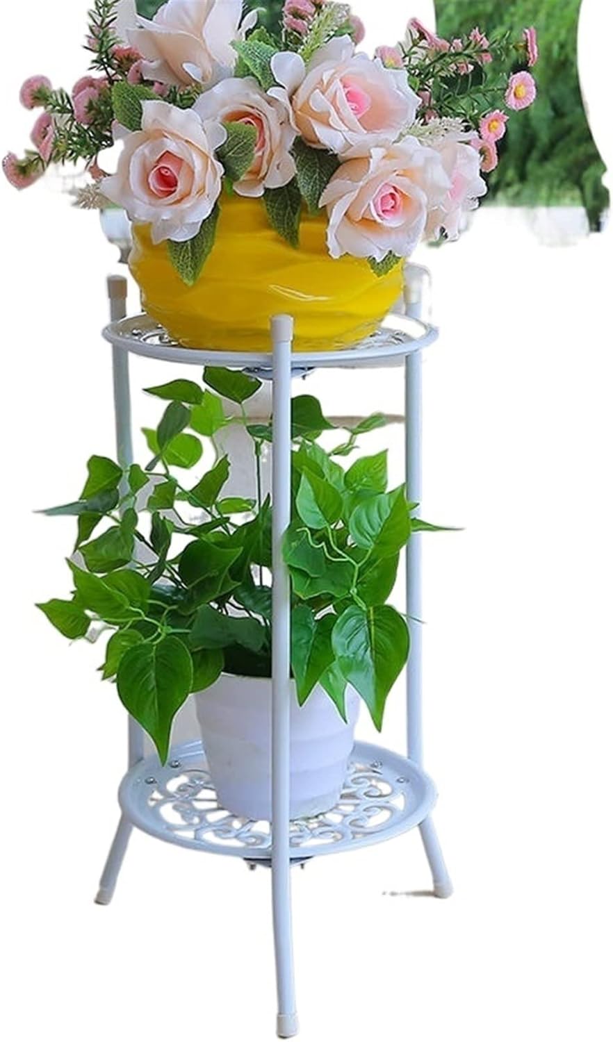 Amazon.com: KRHINO Plant Stands, Flower Rack Iron Plant Rack Tray Rack ...