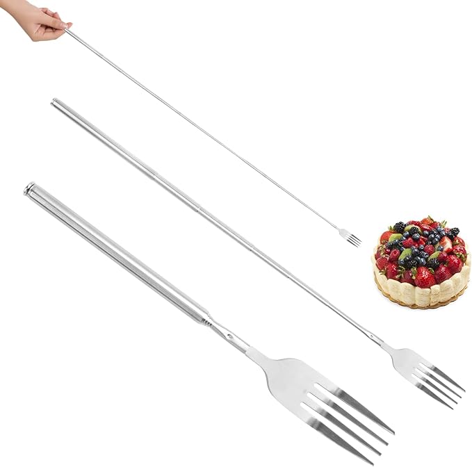 Amazon.com: Telescopic Extendable Long Forks 64.6CM - Stainless Steel ...