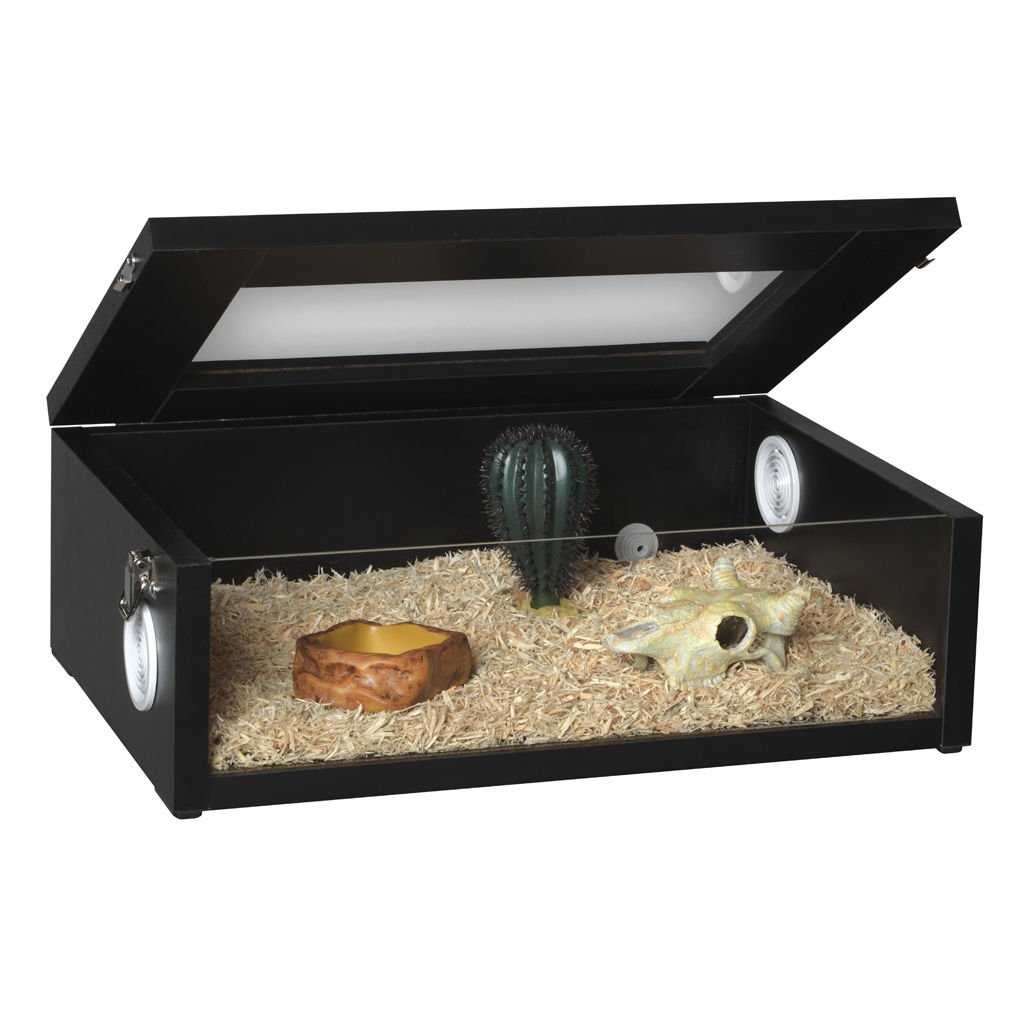 Monkfield Terranium Small Reptile Vivarium 18 Inch Black For Leopard ...