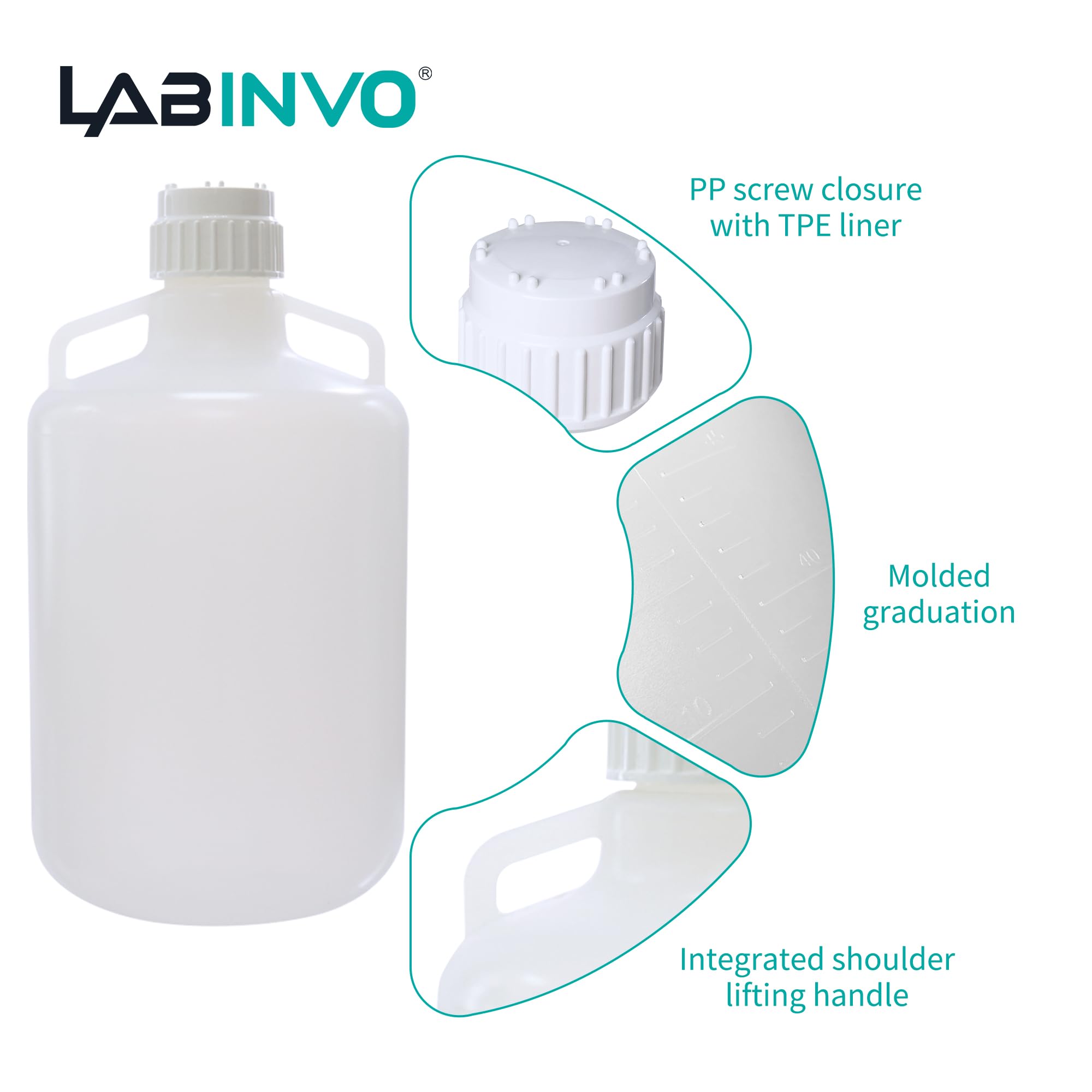 Snapklik.com : LABINVO 50L(132 Gallon) Lab Round Carboy, PP Materia ...