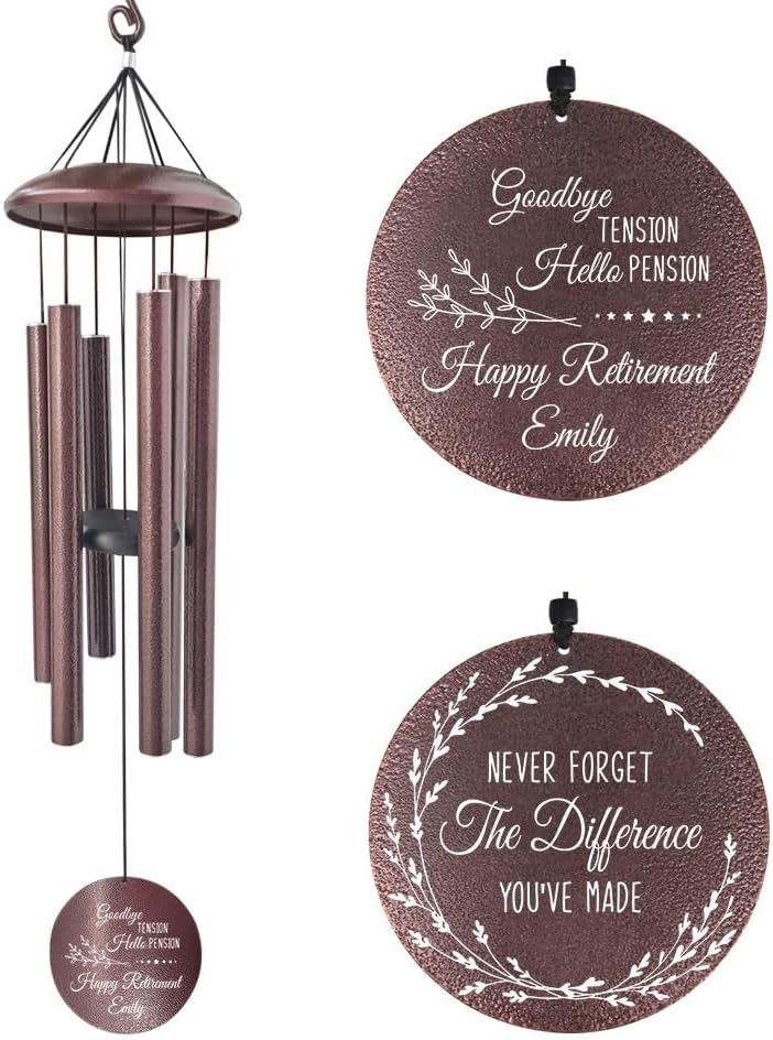 Amazon.com : Extrabily Retirement Wind Chimes Personalized, Happy ...