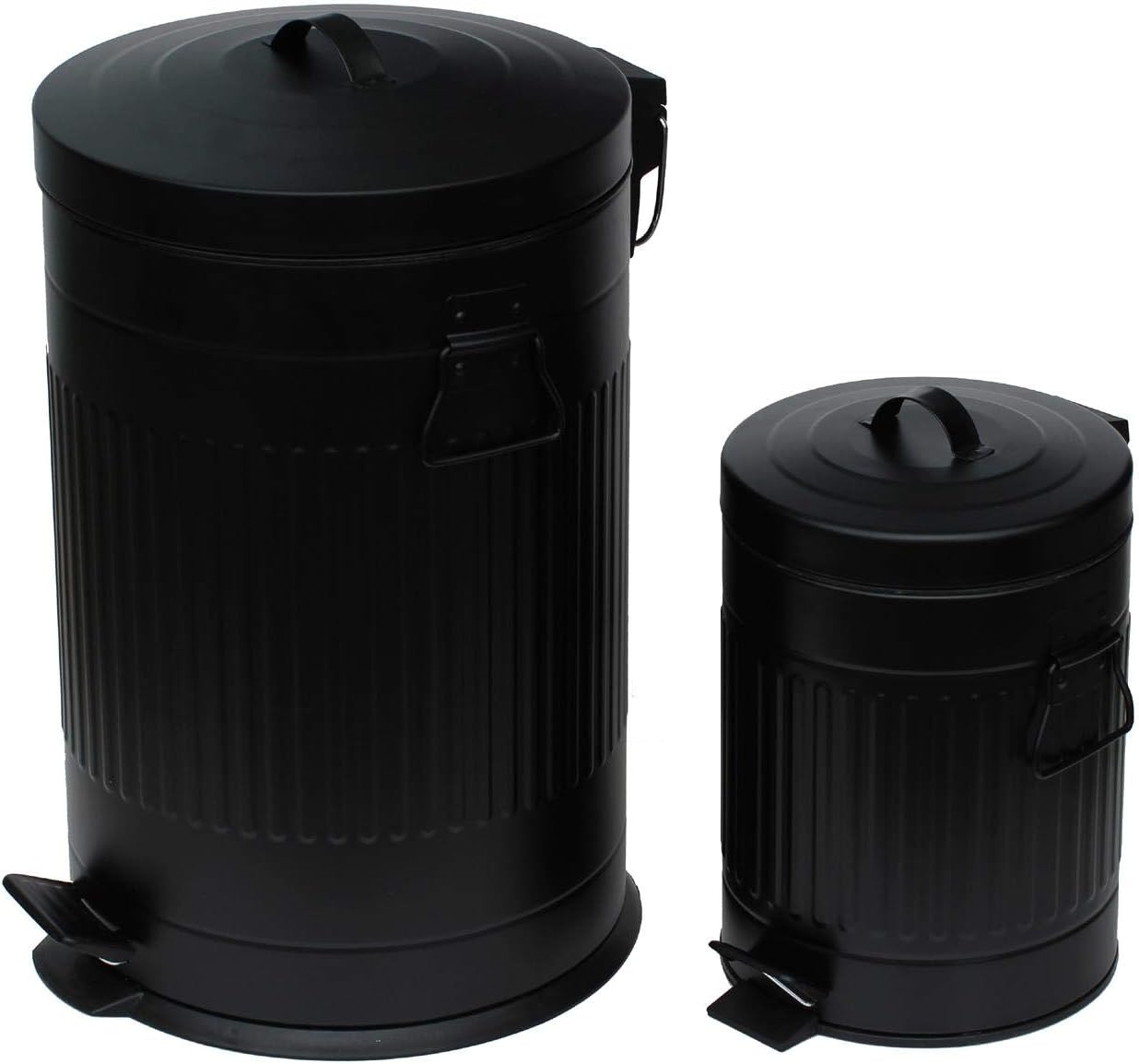 2PC Traditional Pedal Dustbin Set: 20L 20 Litre & 5L 5 Litre Duo Set ...