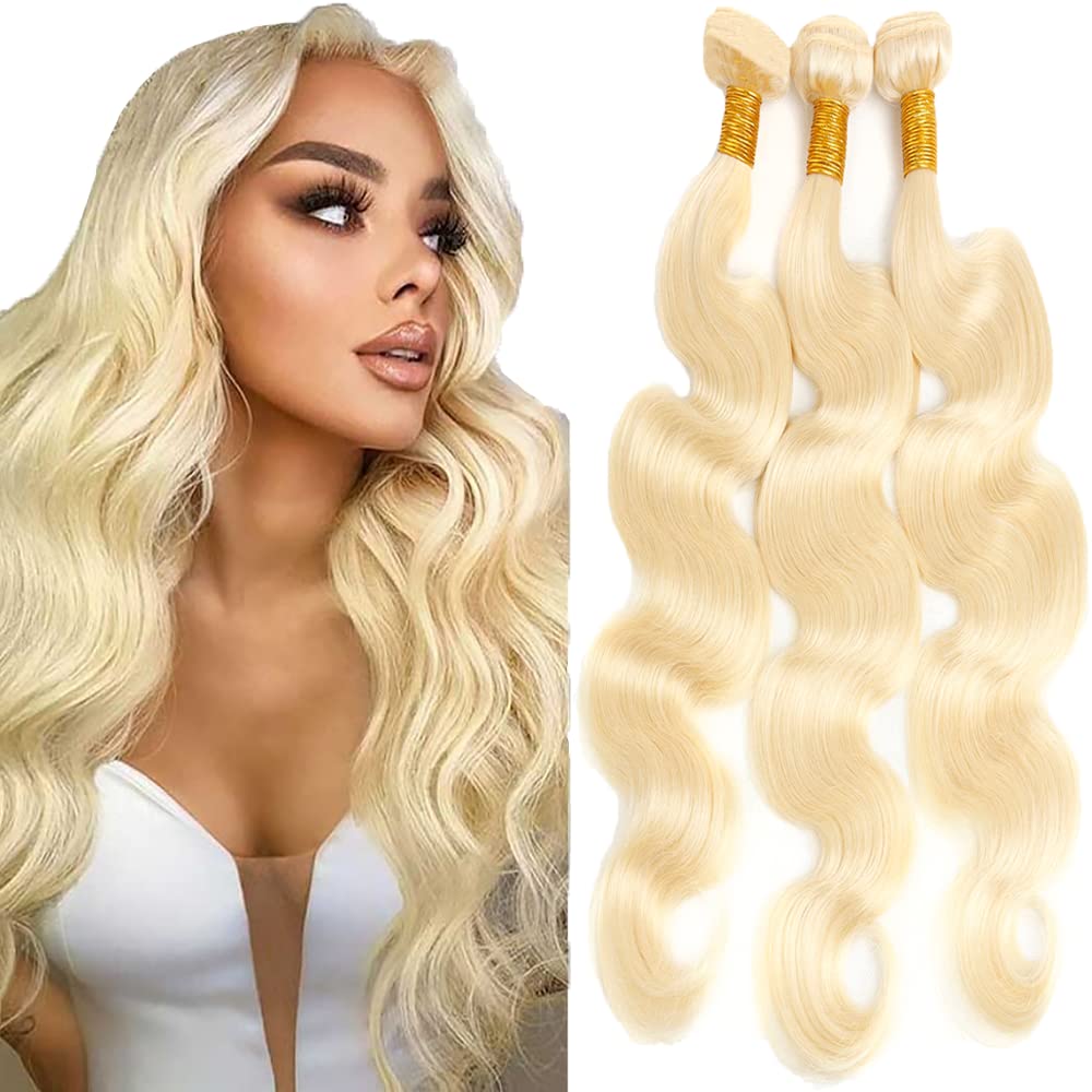 Amazon.com : Biottihair 613 Bundles Body Wave Honey Blonde Bundles 10 12 14'' Body Wave Human ...