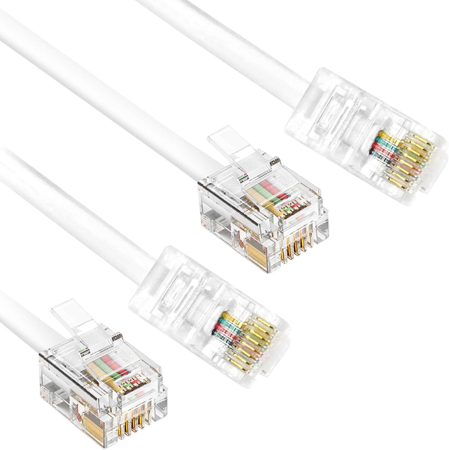 RJ45 to RJ11 Cable, 2 Pack 6 Feet Phone Jack to Ethernet Adapter RJ11 ...