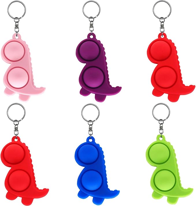 Steemjoey 6 Pcs Fidget Keyring, Mini Pop Keyring Keychain, Party Bag ...