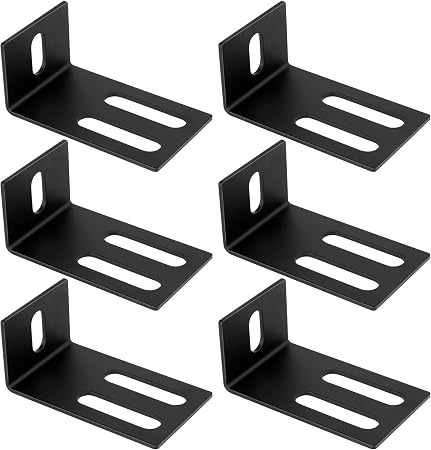 Pack of 6 Angle Connectors, Metal Angle 90 Degree Black Angle Mounting ...
