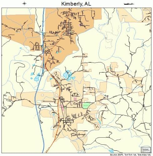Amazon.com - Large Street & Road Map of Kimberly, Alabama AL - Printed ...