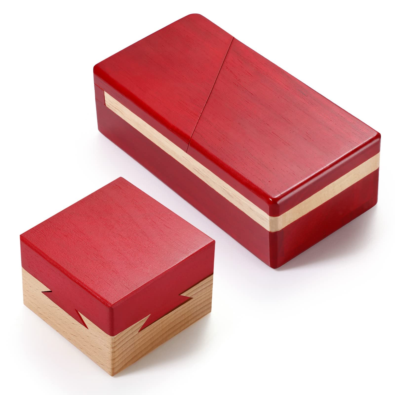 SYOSI Wooden Puzzle Box Magic Box, Impossible Box Secret Money Box ...