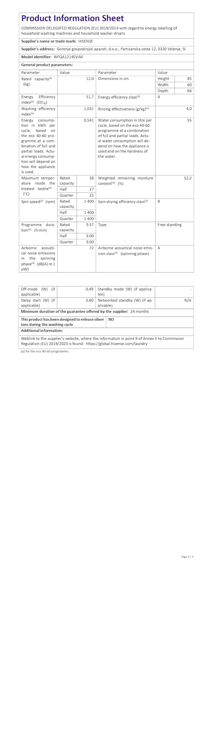 Haier X Series 5 Washing Machine, 10kg, 1400 rpm, A-20 percent Energy ...