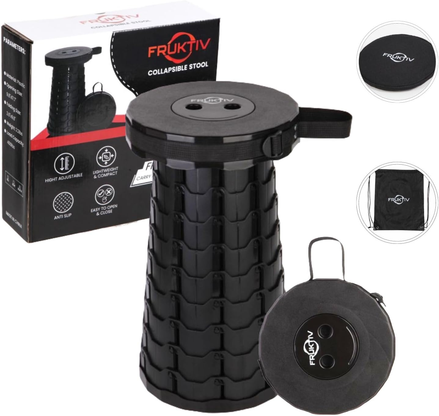 Amazon.com: FRUKTIV Telescopic Stool, Portable & Collapsible, Sturdy ...