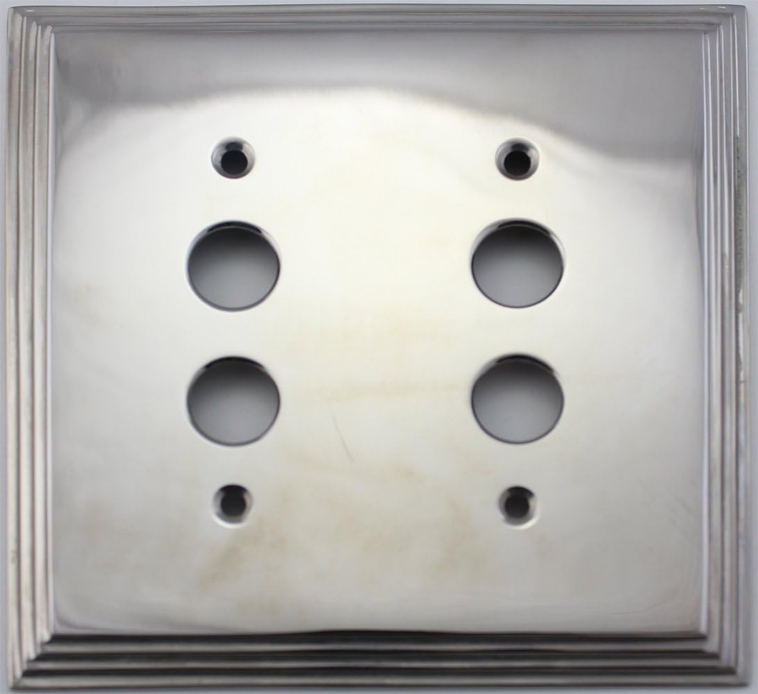 Polished Nickel Deco Step Style 1 Gang Push Button Light Switch Wall ...