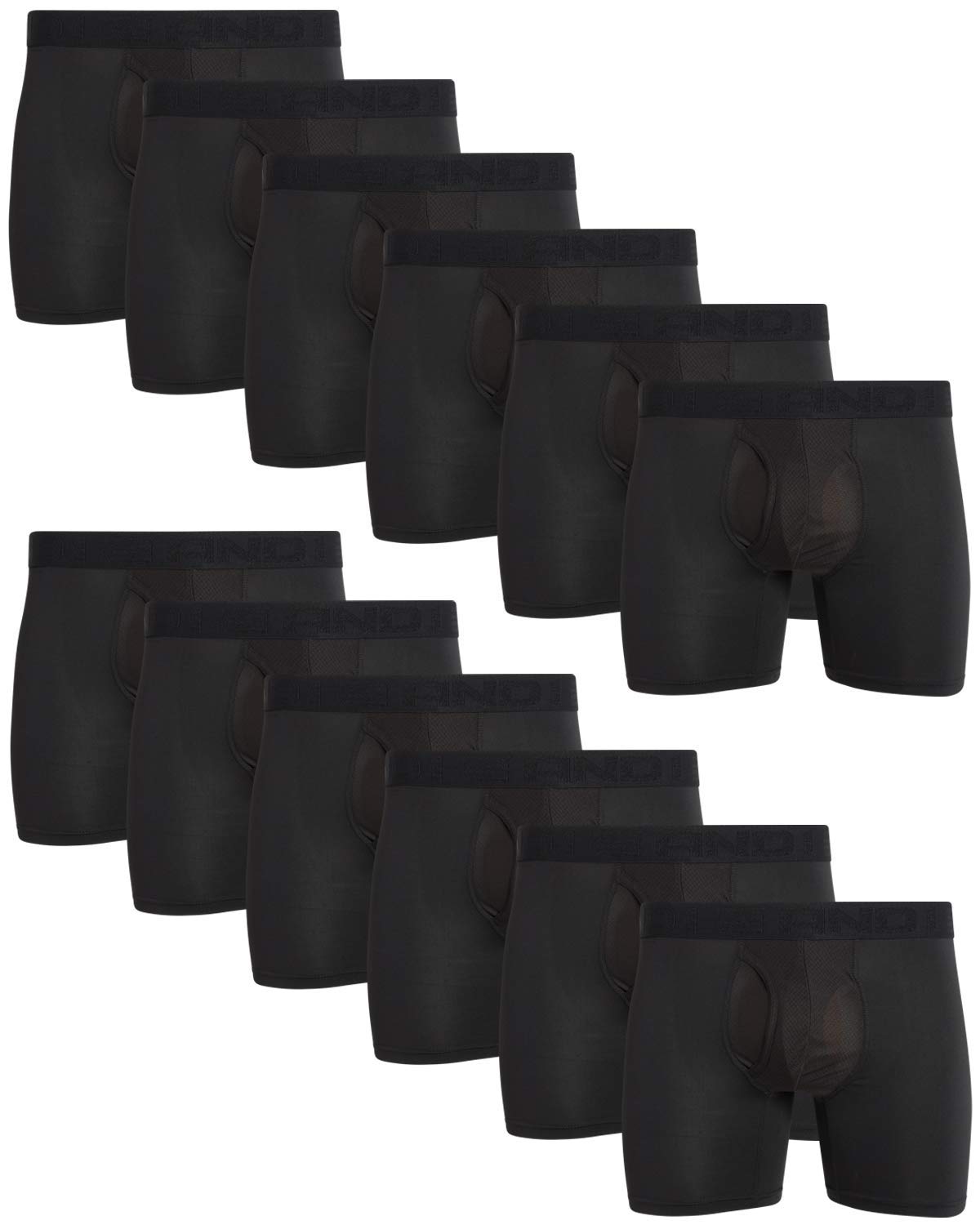 AND1 Men's Underwear Boxer Briefs - 12 Pack Performance Stretch ...