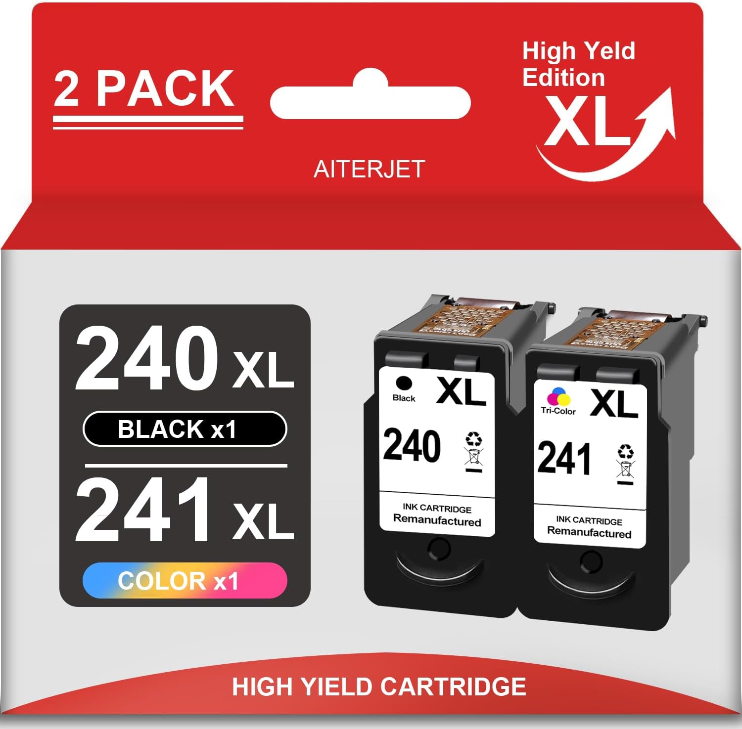 Amazon.com: 240XL 241XL Combo Pack Ink Cartridge Remanufactured for ...