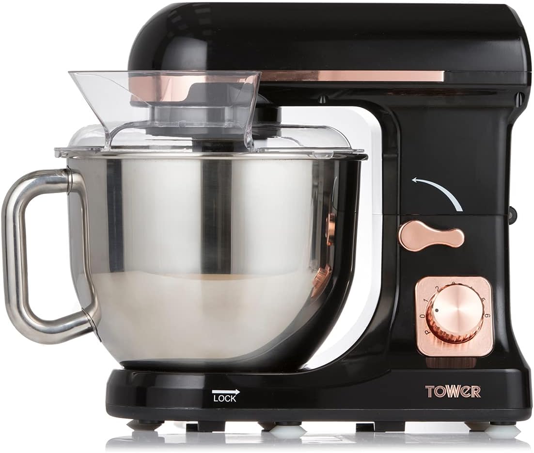 Tower T12033RG 3-in-1 5L Stand Mixer with 6 Speeds and Pulse Setting ...