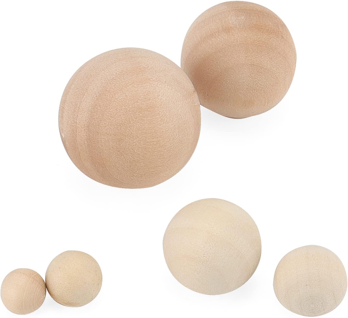 Amazon.com: LEXININ 180 Pieces 6 Sizes Craft Wood Balls, Natural Wooden ...