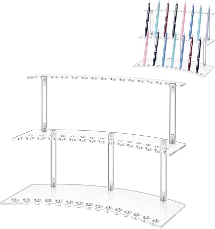 Amazon.com: GMOMKE Acrylic Pen Display Stand, Pen Holder 2-Tier 30 Slot ...