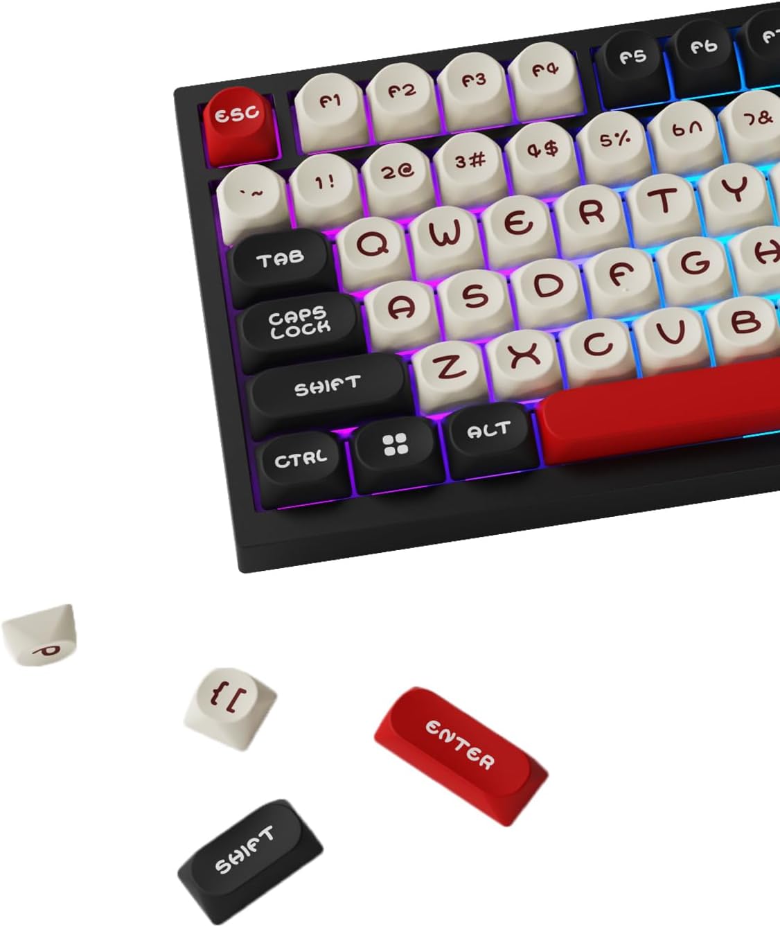 Amazon.com: NACODEX 122 Keys Double Shot PBT Keycaps Set, MOA Profile ...