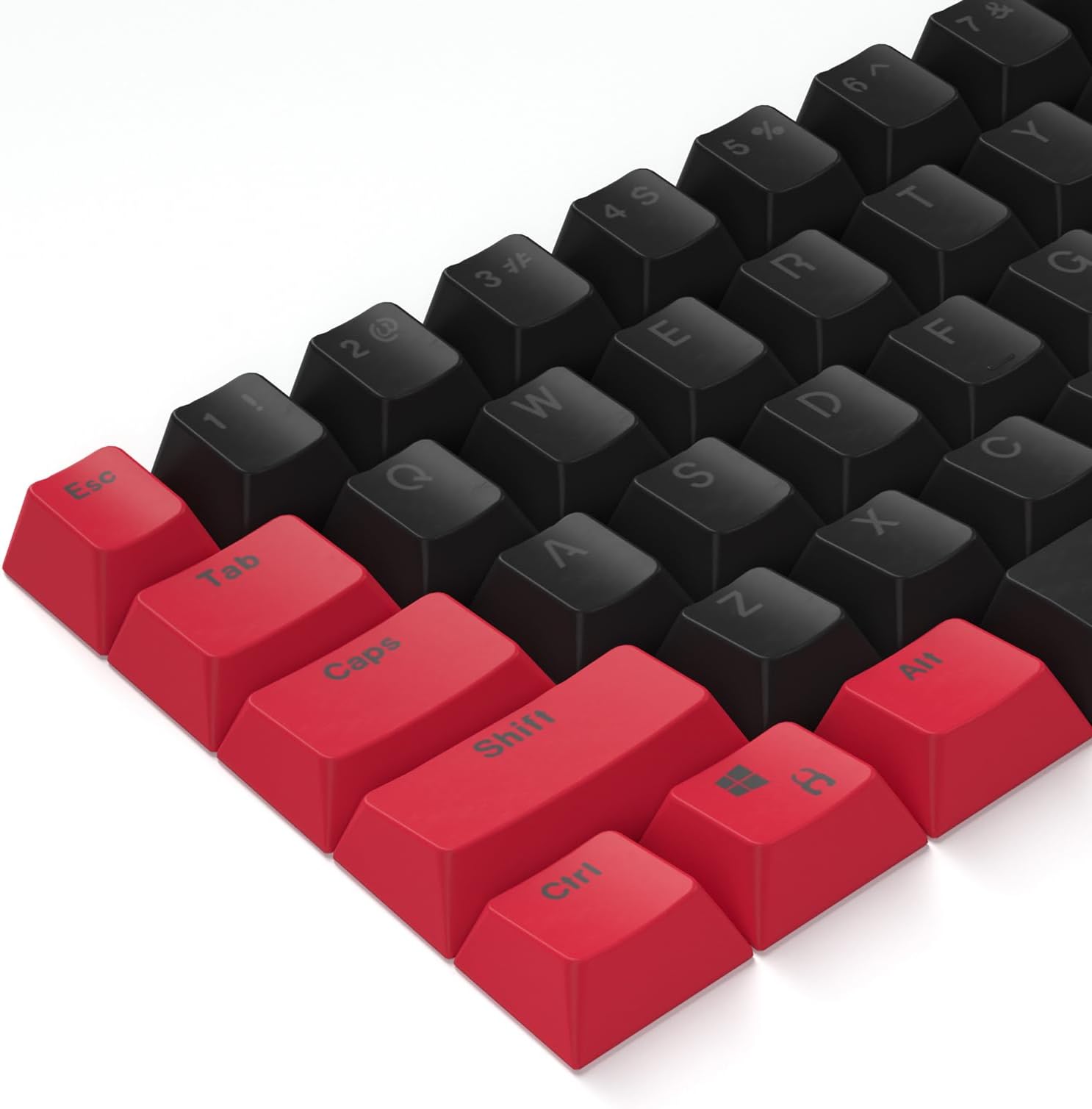 61 Backlit Red Black Keycaps Set PBT Keycaps OEM Profile for 60% Cherry ...