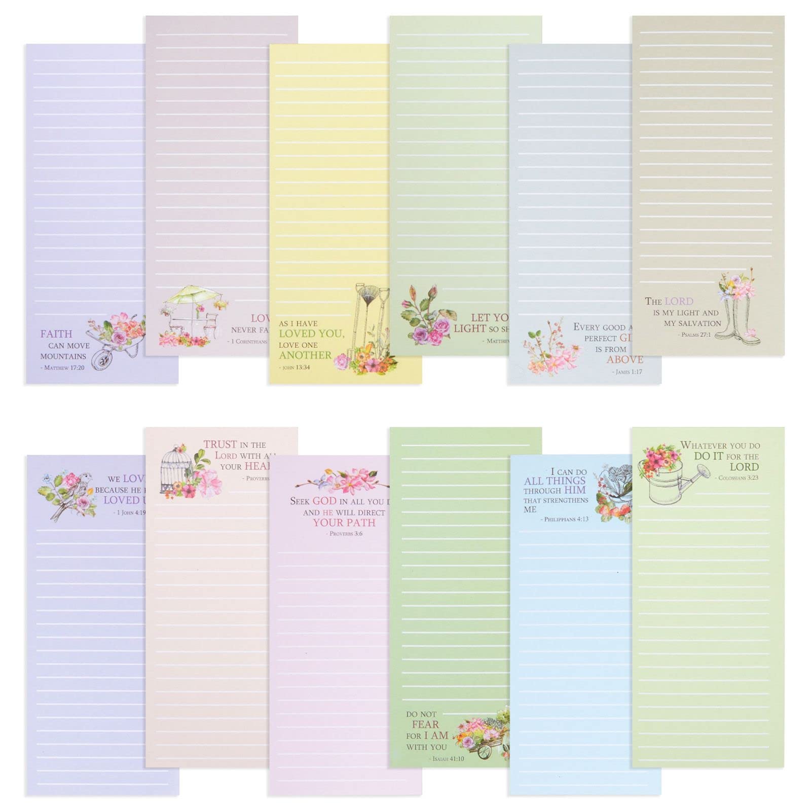 12 Pack Religious Notepads, Magnetic to Do Lists for Fridge, Bible ...