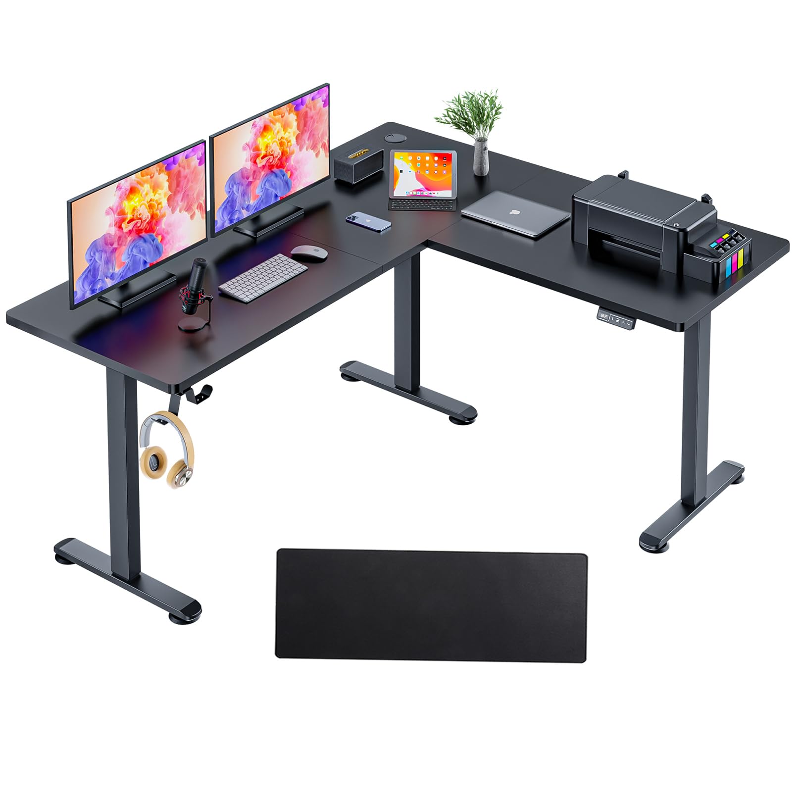 Amazon.com: farexon Standing Desk L Shaped,63x55 Inch Electric ...