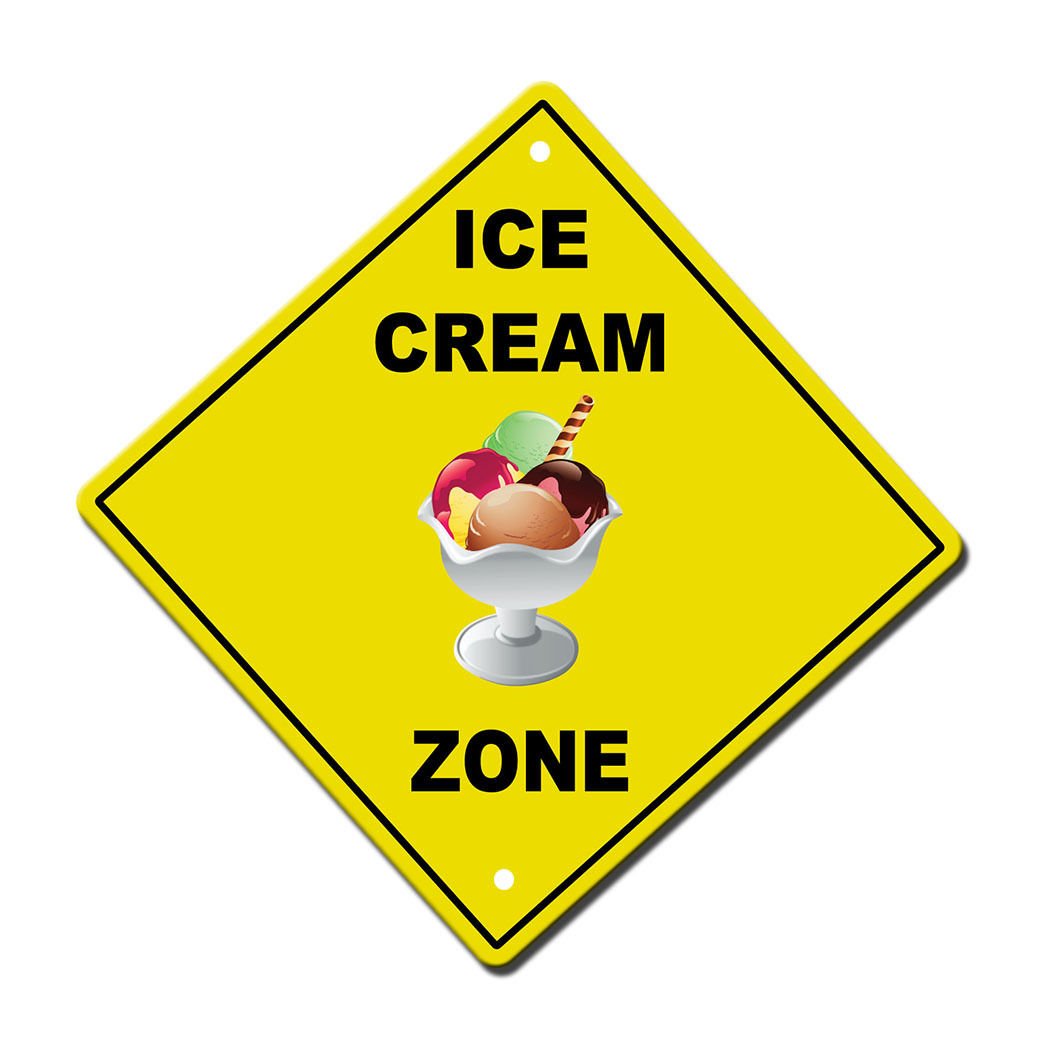 Amazon.com : Ice Cream Zone Novelty Sign Vinyl Sticker Decal 8 ...