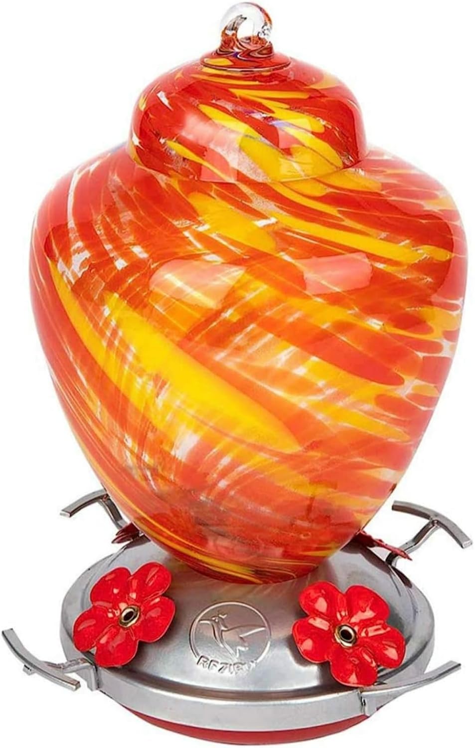 Amazon.com : REZIPO Hummingbird Feeder with Perch - Hand Blown Glass ...
