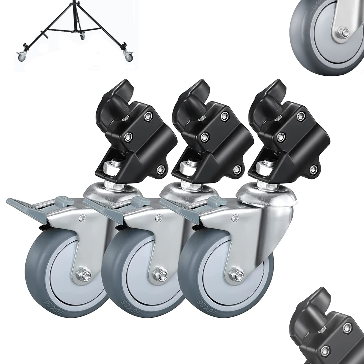 Amazon.com : Hityeneed Professional 22mm Light Stand Wheels Set(3 Packs ...