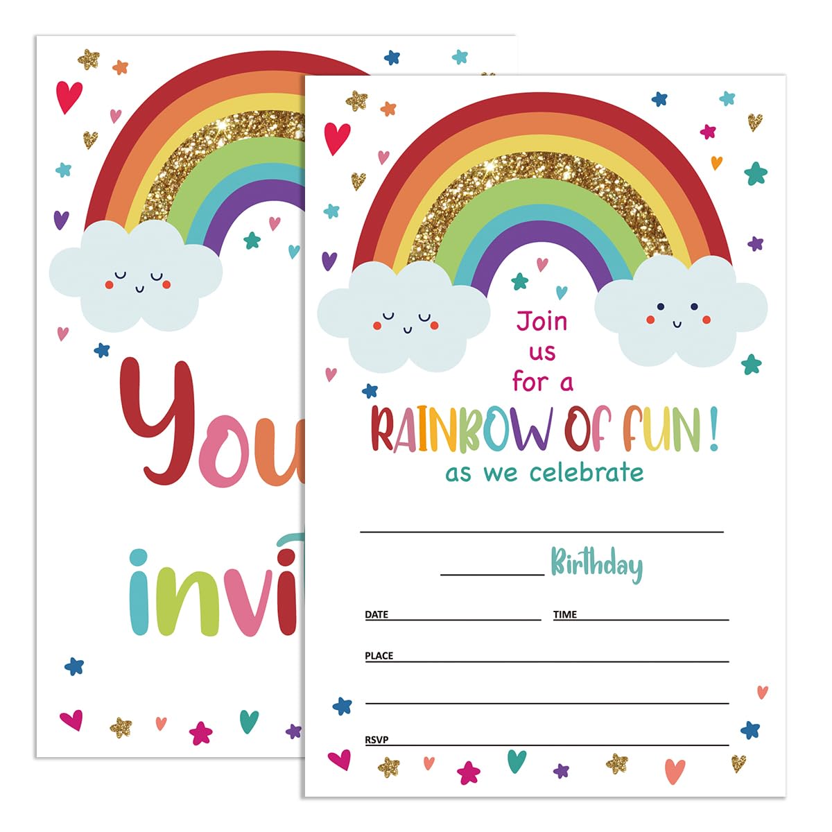 Rainbow Party Invitation Wallpaper FREE Printable) Rainbow Birthday