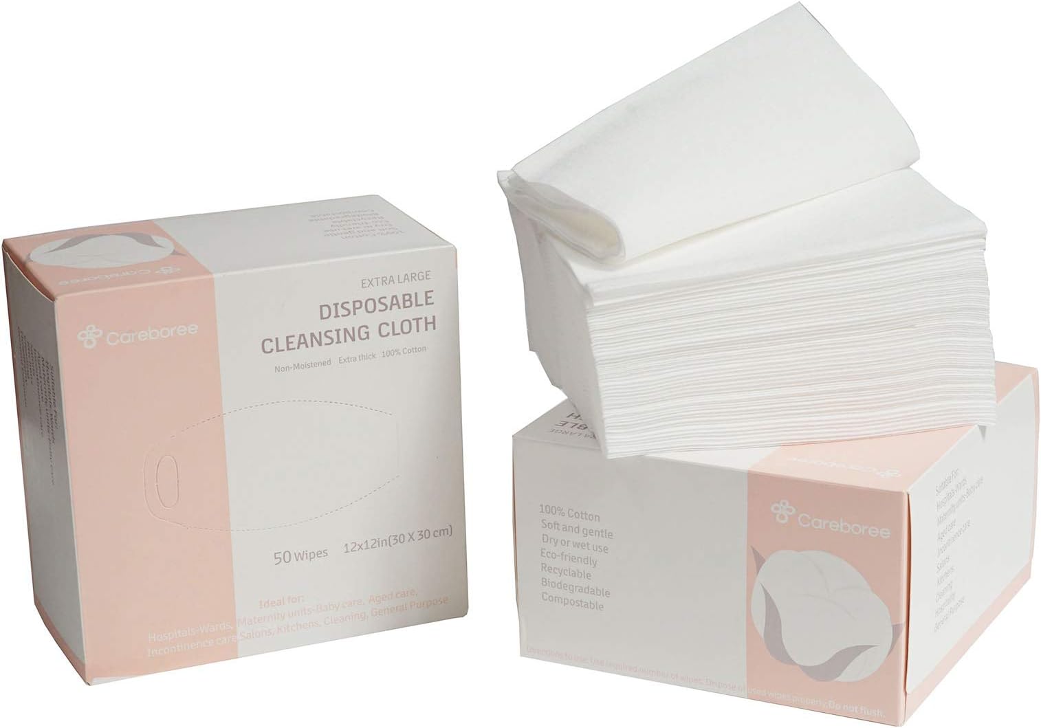 Amazon.com: Careboree Extra Large Thick 100% US Cotton Premium Facial ...