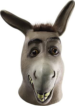 BEJOYFMY Donkey Mask, Funny Latex Movie Character Animal Dress Up and ...