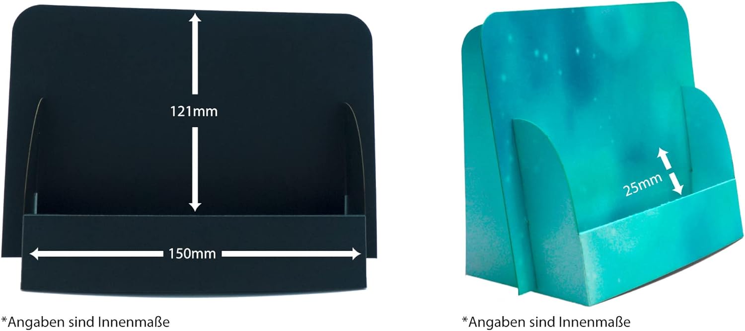 Folding Flyer Stand “Blue Design” for DIN A6 Landscape Flyer/Postcards ...
