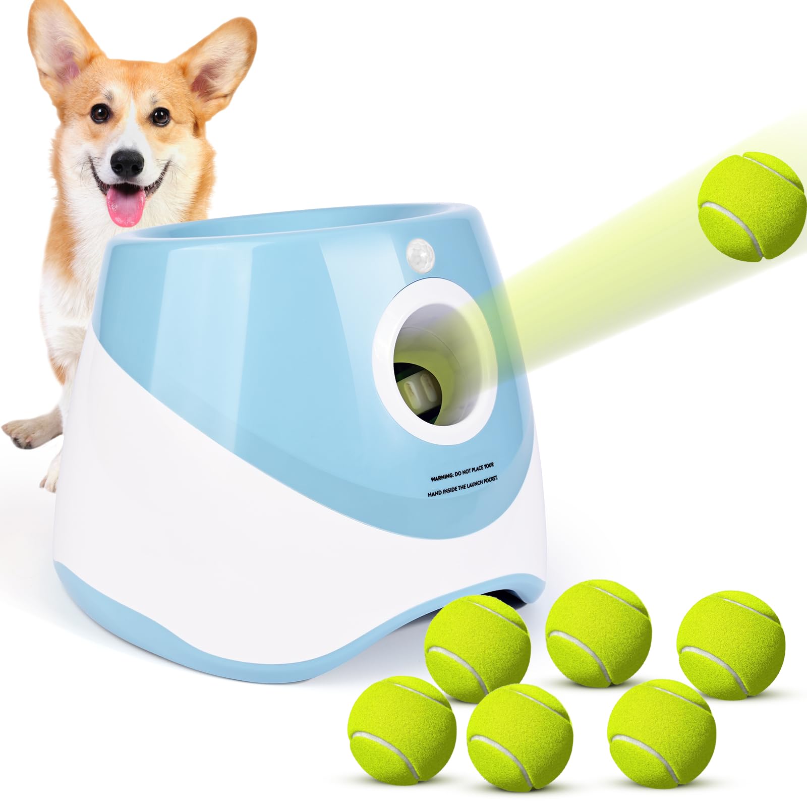 Rawhui Dog Ball Throwing Machine Automatic Interactive Dog Toy Electric ...