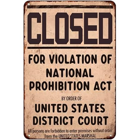 Amazon.com : Closed Prohibition Sign Vintage Decorations Speakeasy ...