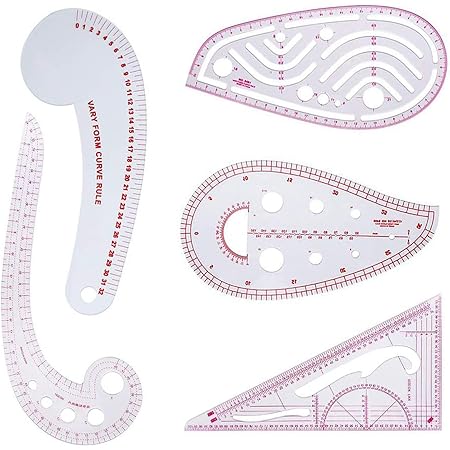 Sewing Ruler 4 Pcs Clothing Fashion Ruler Metric Ruler French Curve ...