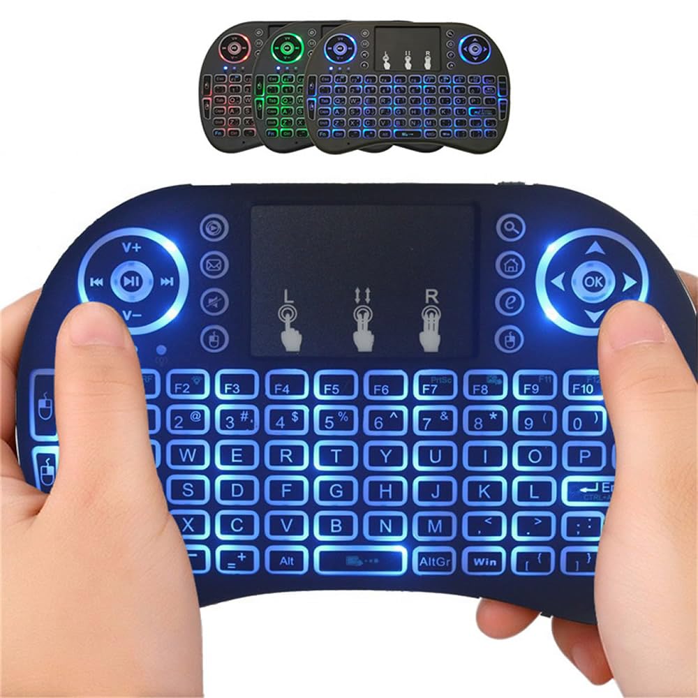 Amazon.com: VTNIU 7Color Mini Keyboard i8(No Battery) 2.4G Air Mouse ...