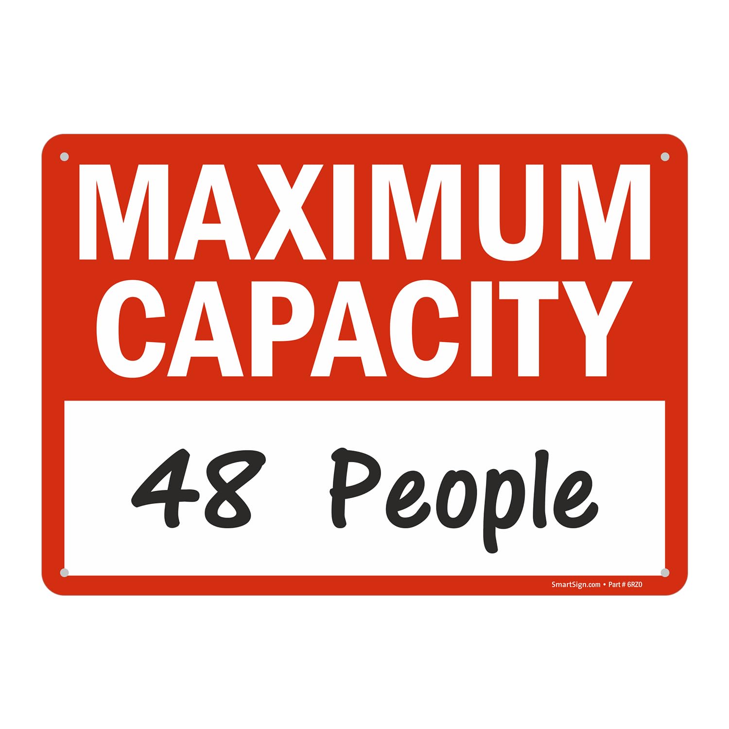 SmartSign - S-0297-AL-14 "Maximum Capacity __" Write-On Sign | 10" x 14 ...
