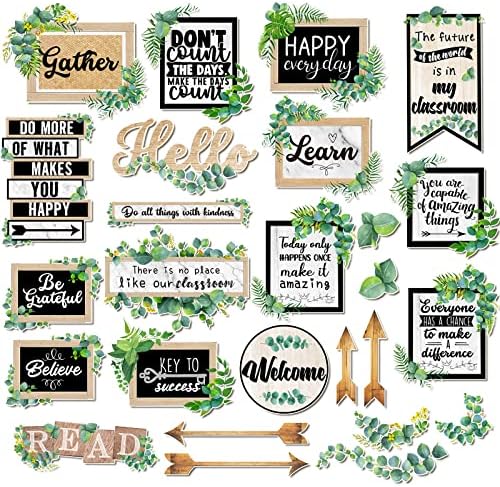 Amazon.com: Bulletin Board Decoration Eucalyptus Classroom Posters ...