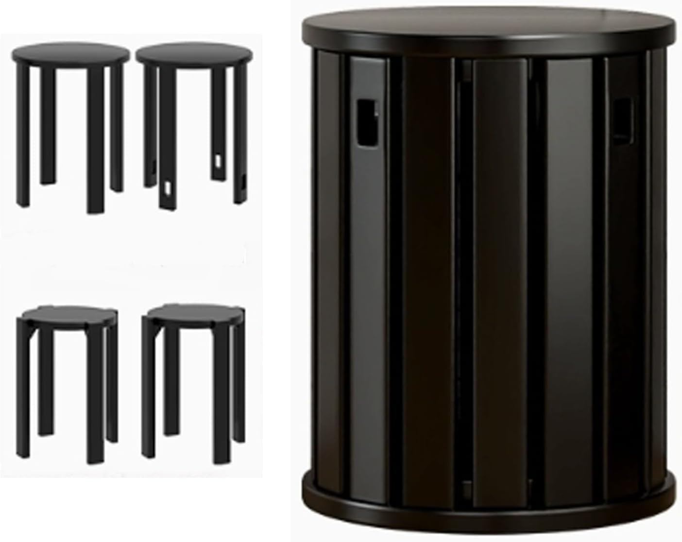 Tabouret empilable, petite table d'appoint en bois massif, tabouret de ...